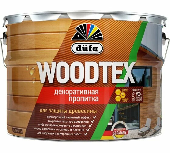 Пропитка Dufa Woodtex алкидная для защиты древесины, дуб 9л
