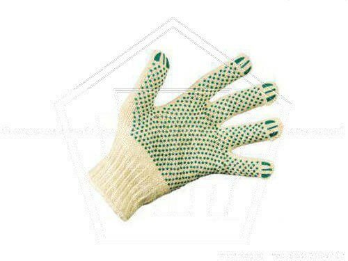 Перчатки х/б (5-ти ниточн,10 класс, стандарт плотная вязка) с пвх белые фабрика перчаток