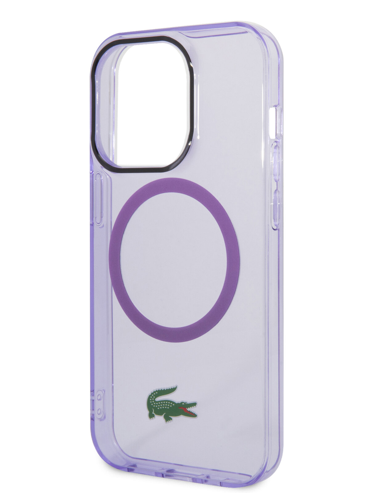 Lacoste для iPhone 14 Pro чехол PC/TPU Croc logo Transparent Parme (MagSafe)