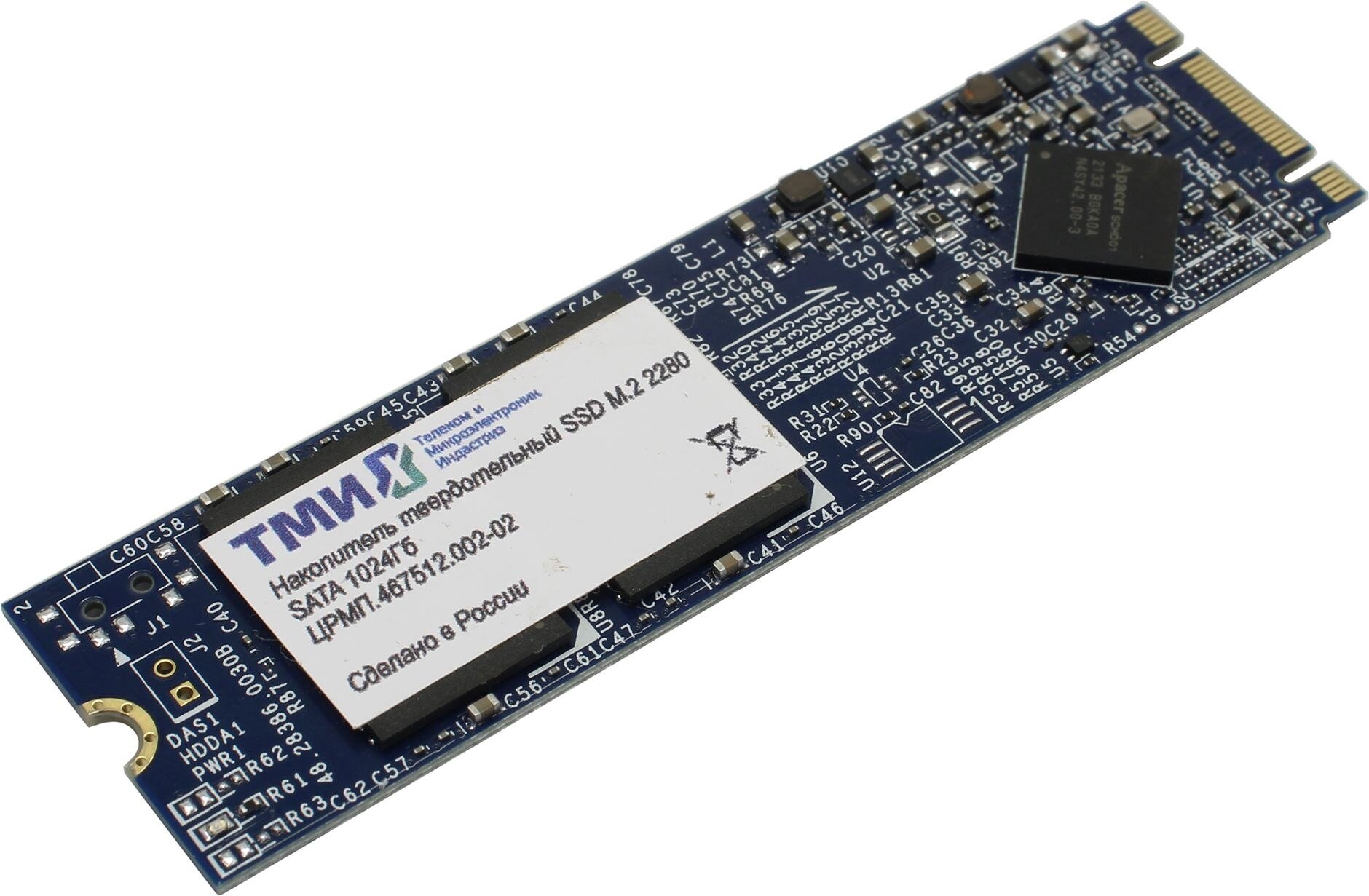 Накопитель SSD ТМИ M.2 2280 1ТБ SATA3 6Gbps, 3D TLC, до R560/W520, IOPS(randon 4K) до R66K/W73K, 2521,01 TBW, 3,45 DWPD 2y wty МПТ
