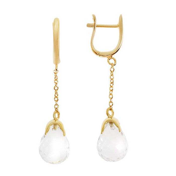Серьги, серебро, 925 проба, родирование, фианит