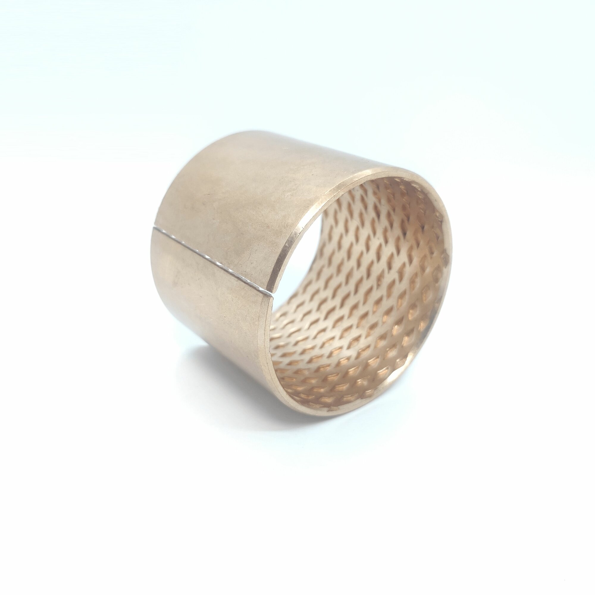 Бронзовая разрезная свертная втулка FB090 55х60х50 / Скользящий подшипник / Металлосвертная втулка с насечкой / для манипуляторов и спец. Техники