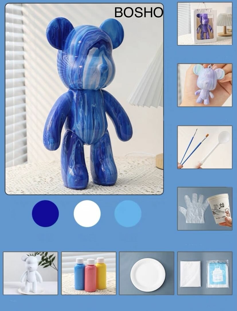 Fluid Art Мишка BOSHO сделай сам 23 см. Сделай сам своего BEARBRICK!