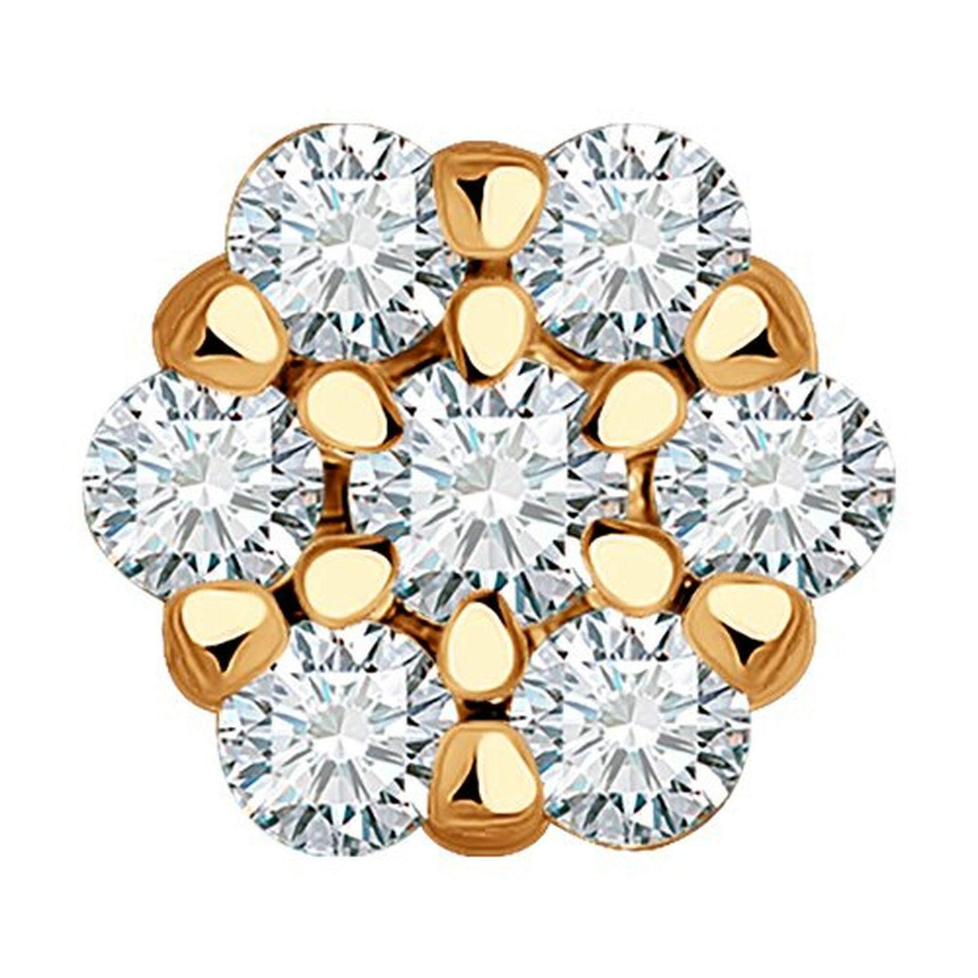 Подвеска, красное золото, 585 проба, бриллиант