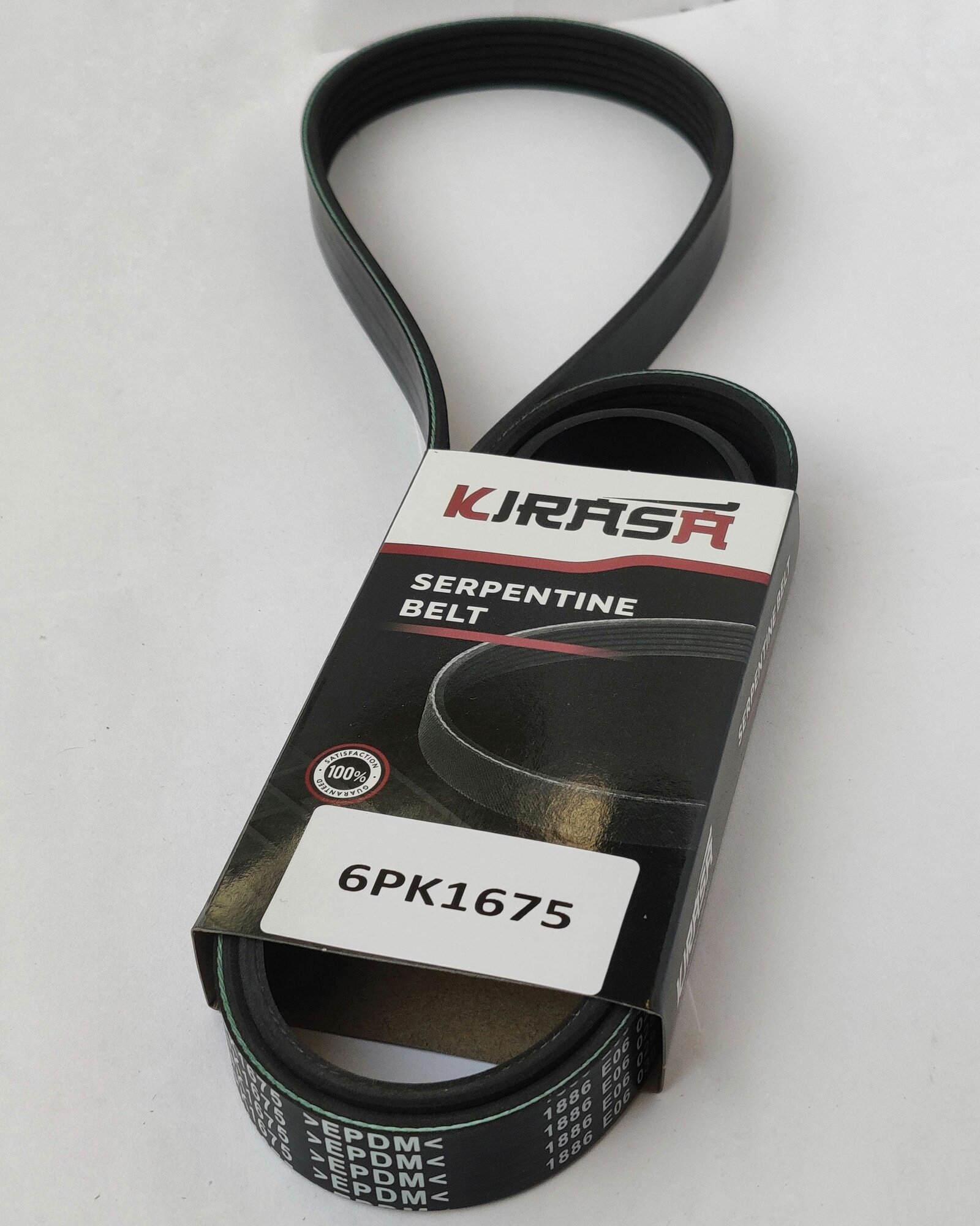 Ремень приводной поликлиновый 6-и ручейковый Kirasa KS6H1675 профиль 6PK L1675мм EPDM Hyundai Ix35/Tucson (09-15), Kia Cerato 2 09-13 2.0