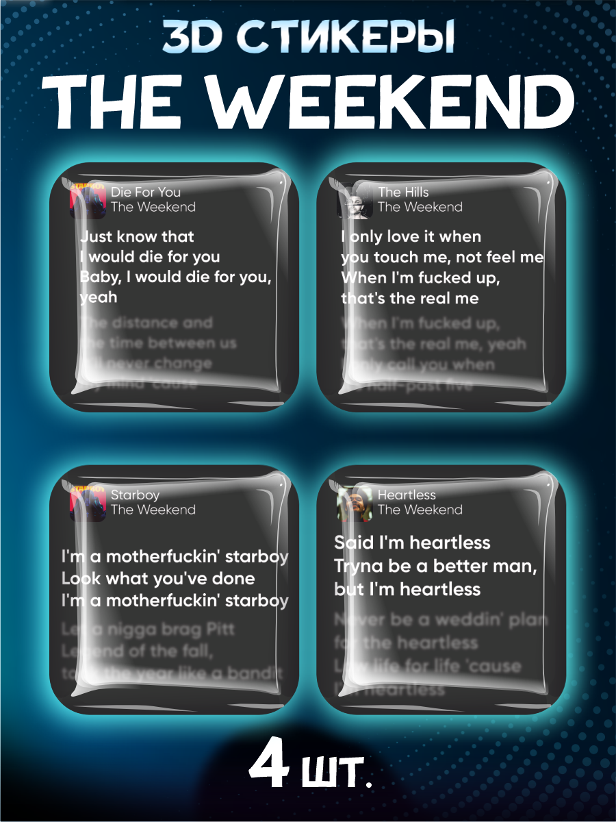 Наклейки на телефон 3D стикеры The Weekend