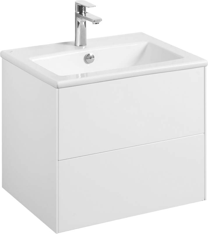 Тумба с раковиной AQUATON Сохо 60 подвесная, белая глянцевая