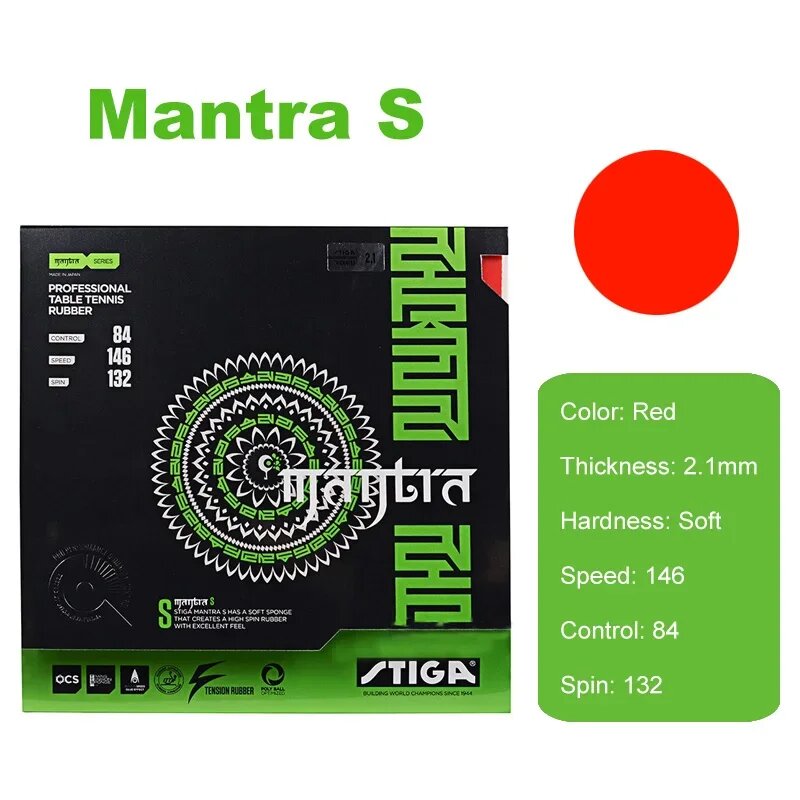 STIGA Mantra S, резина для настольного тенниса, красная