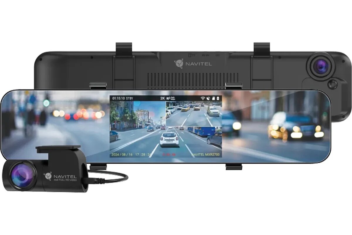 NAVITEL Видеорегистратор с радар детектором сигнатурный радар-детектор 2K, GPS, WiFi, 2ch MXR2700