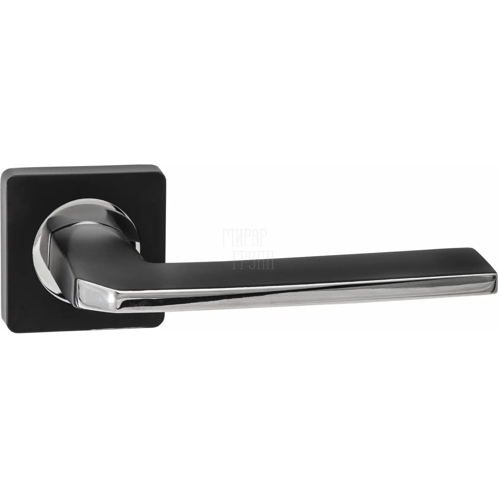 Дверные ручки Renz (Ренц) "Кераско" INDH 97-02 на квадратной розетке полированный хром + черный