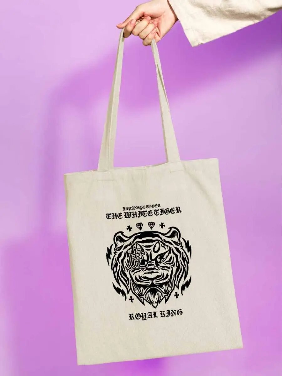 Сумка шоппер  с принтом Япония, дракон