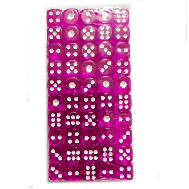 Прозрачные акриловые кубики D6, 12 мм, многоцветные, 100 шт. 12mm Rose Red