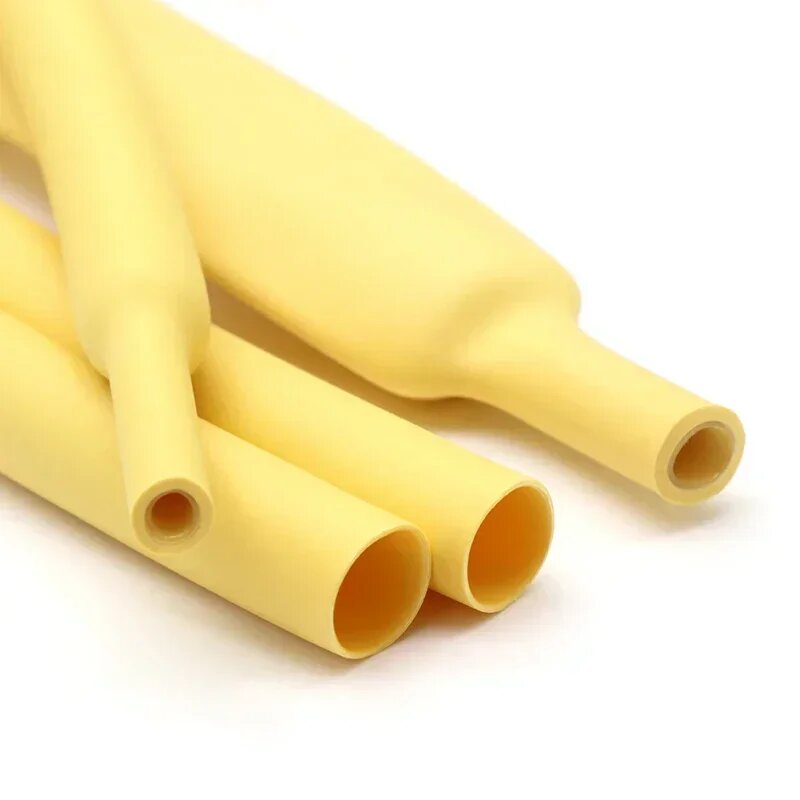 Клейкая термоусадочная трубка 3:1 ПВХ Желтый, Yellow, Dia 4mm 10 Meters