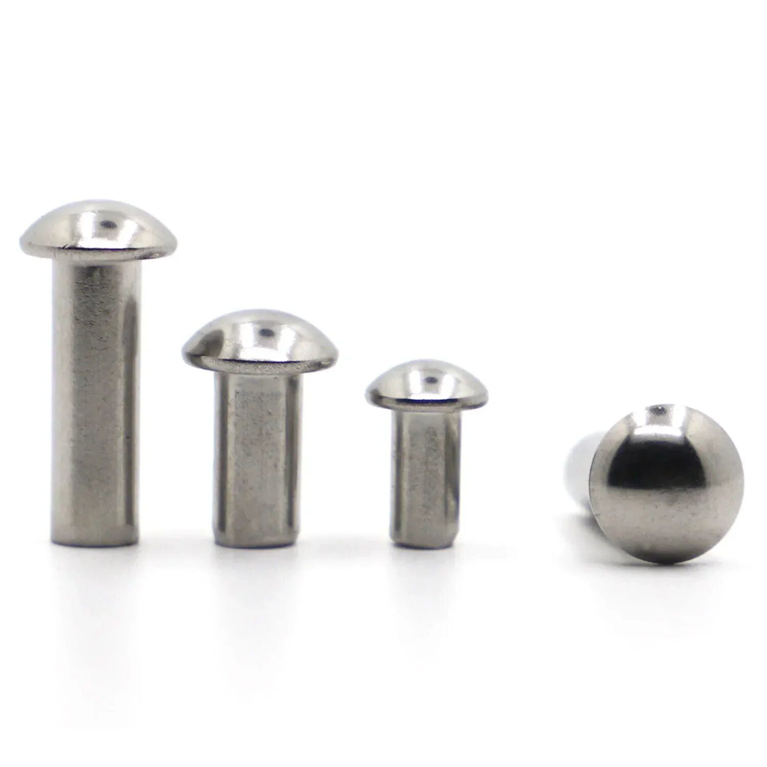 10-50 шт. M0.8 M1 M1.2 M1.4 M1.6 M2 M2.5 M3 M4 M5 M6 304 Заклепка из нержавеющей стали с твердой круглой головкой Самозатыкающаяся заклепка из сплава GB867