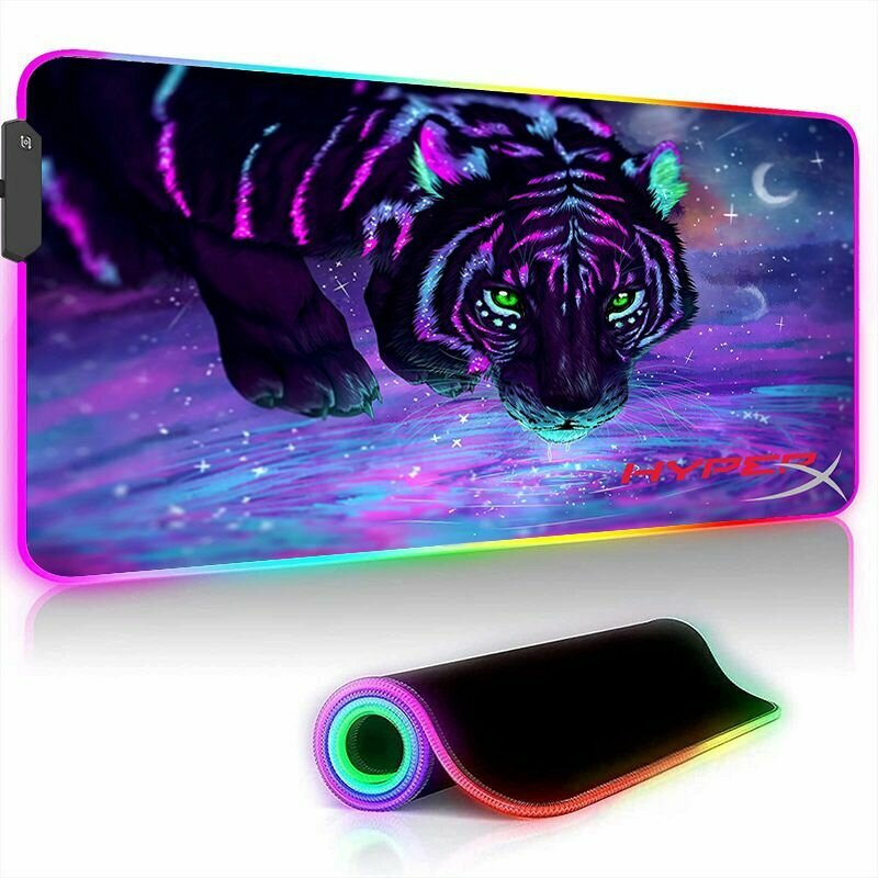 Коврик HyperX, нескользящий, для игр, RGB-подсветка, 40 см x 90 см