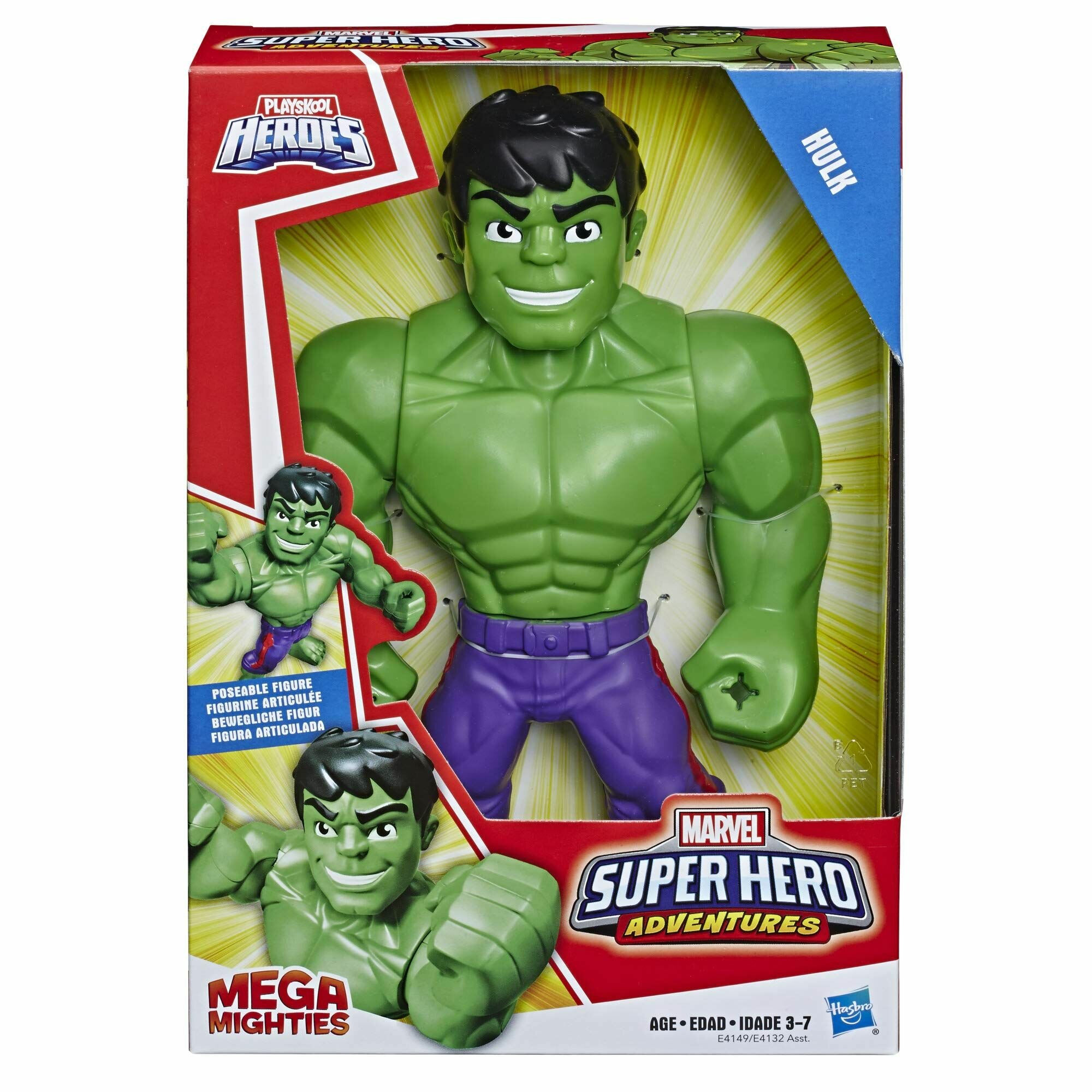 Hasbro Playskool Heroes Marvel Super Hero Adventures Mega Mighties Hulk / Детская кукла Марвел Супергерой Халк, Марвел