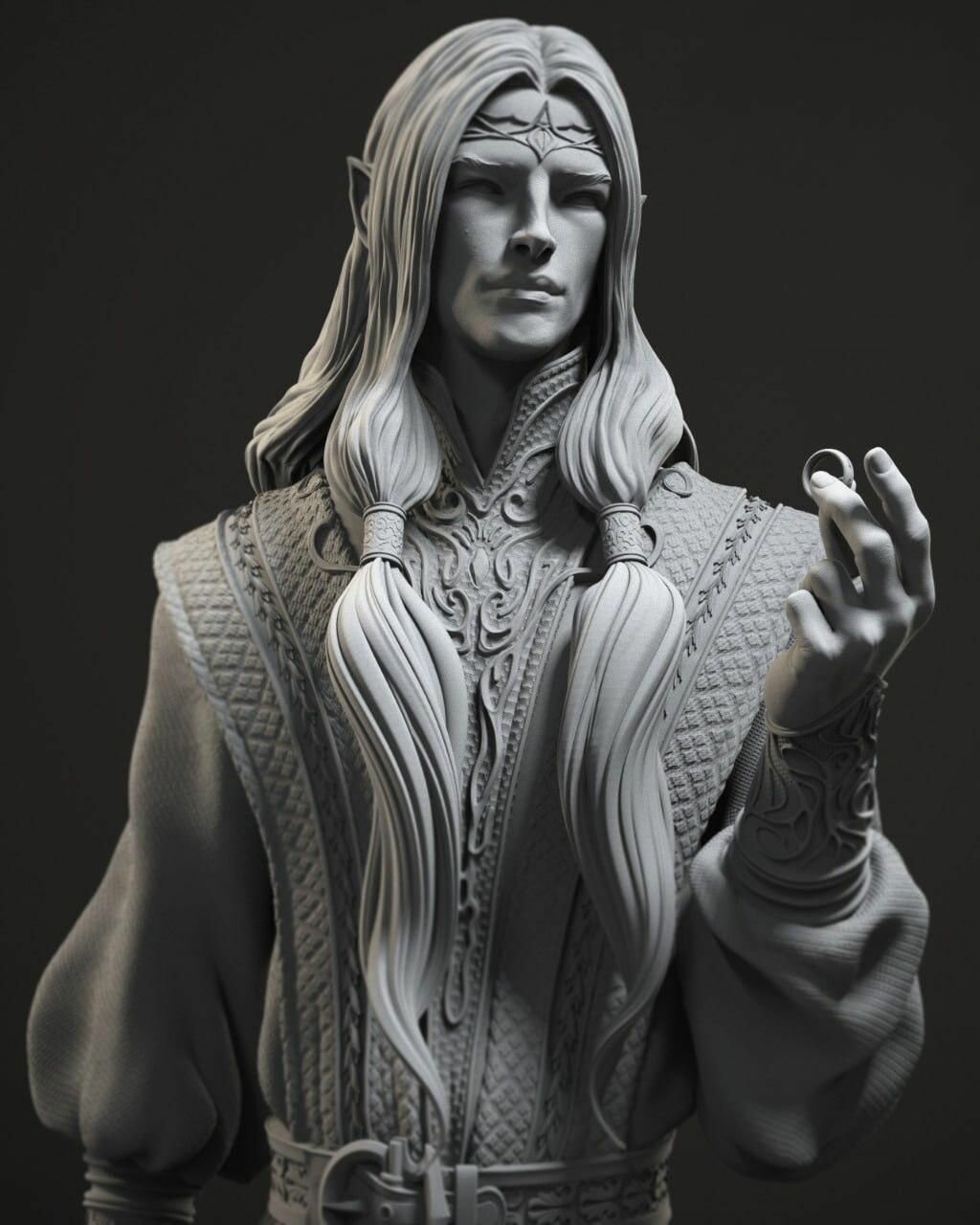 Фигура модель для покраски, Саурон, Sauron (Властелин Колец), масштаб 1/12, серая