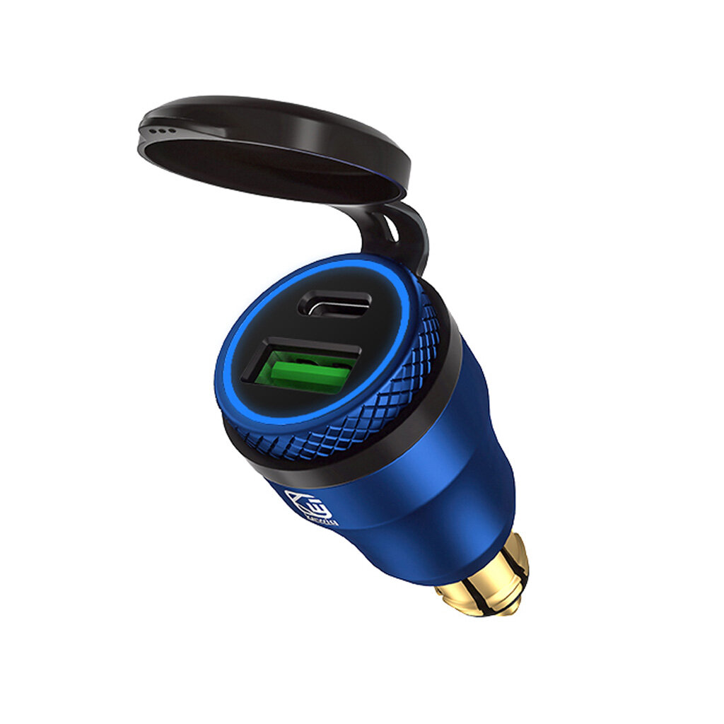 Автомобильное зарядное устройство USB C, адаптер быстрого зарядного устройства 12 В-24 В, порт PD и QC3.0 для мобильного телефона, планшета