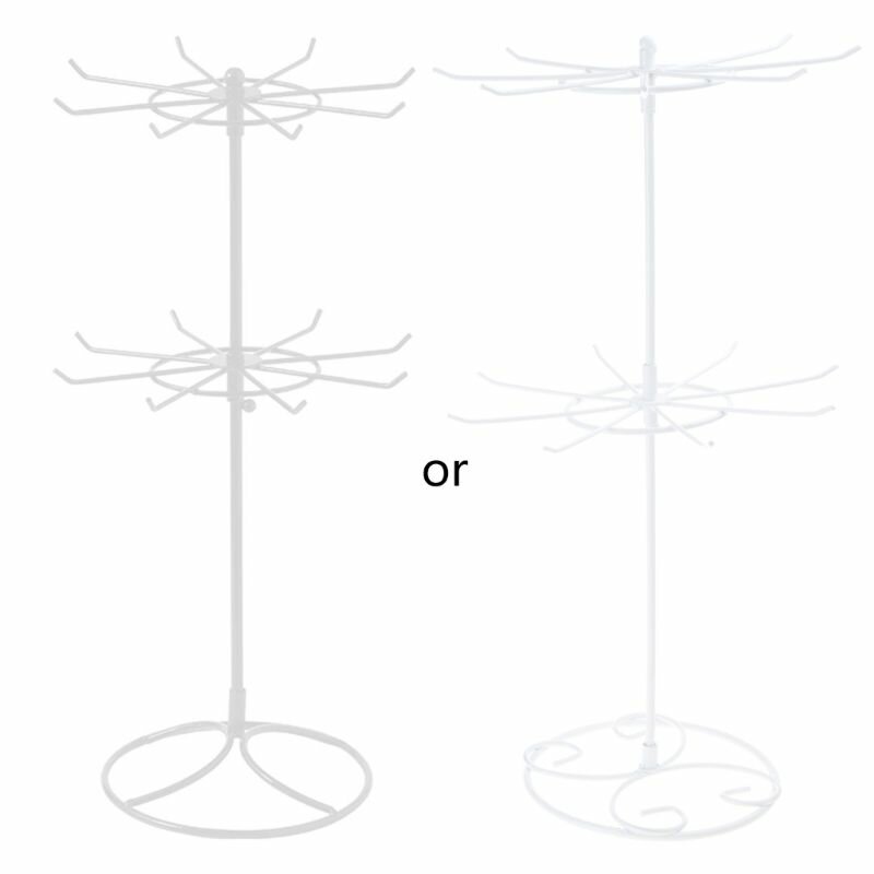 Стеллаж для выставки ювелирных изделий 2 уровня вращающийся держатель ожерелья подставка под дерево органайзер браслет серьги