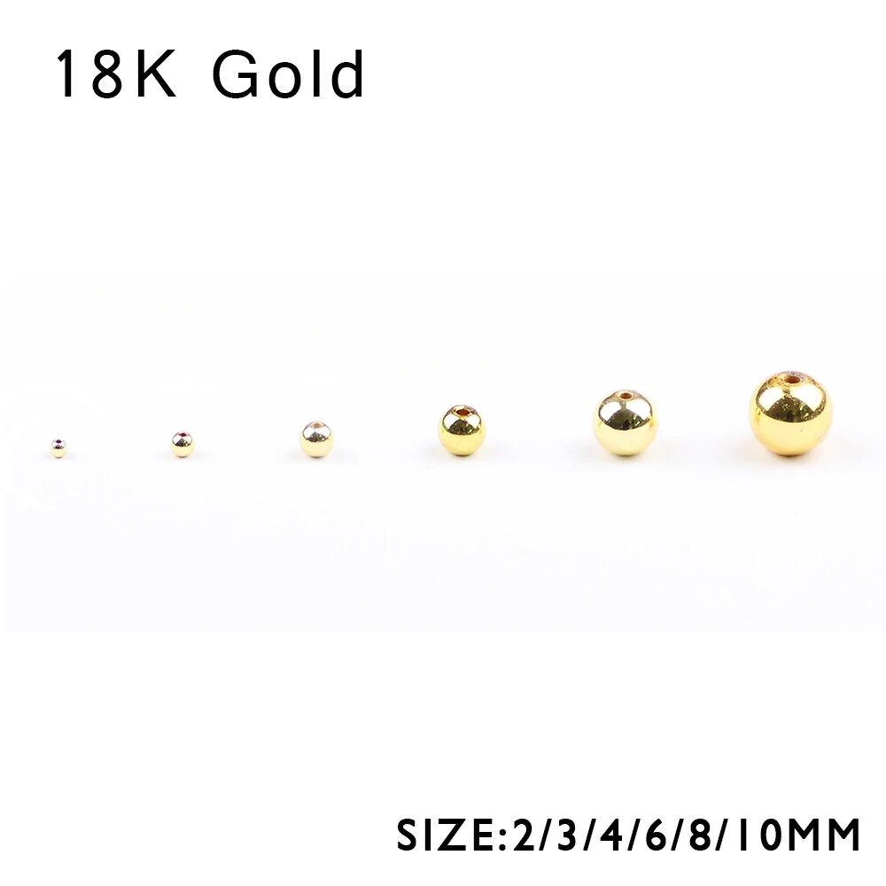 BTFBES бусины из гематита золотого цвета 2-10 мм 2mm(0.079 in)300pcs, 18k Gold Plating