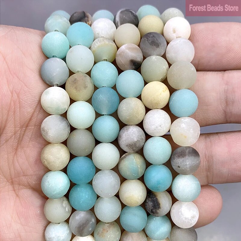 Матовые разноцветные бусины из амазонита JIOWEF 4-12 мм 10mm-about 36pcs
