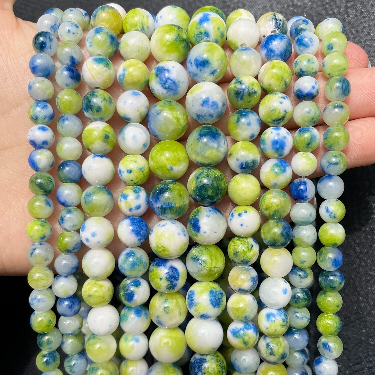 Бусины из персидского нефрита xilitata 61 шт. 10mm (approx 36pcs), blue green white