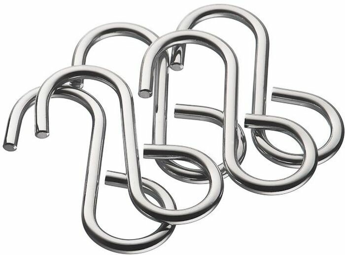 Набор крючков "Lemax", несъемных, на рейлинг, цвет: хром, 6 х 3 х 2 см. 5 шт