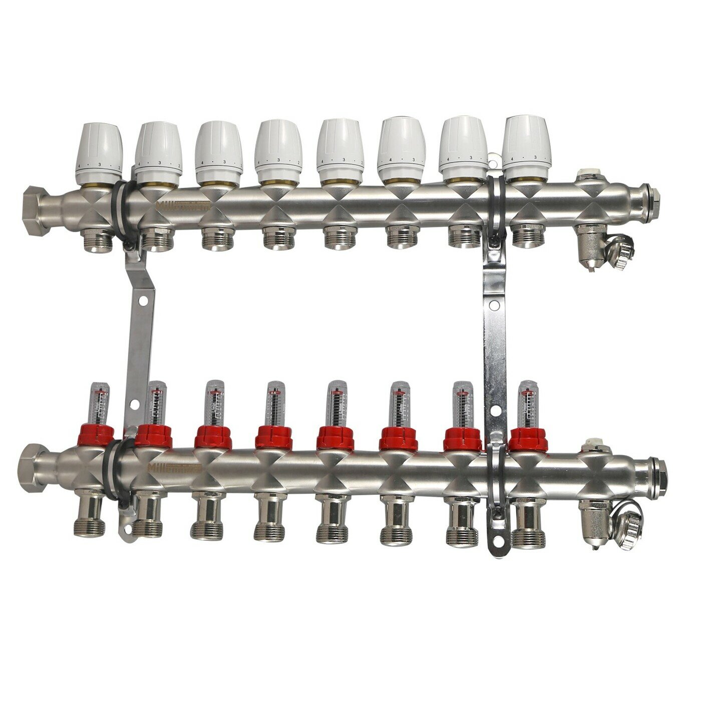 Коллекторная группа 1" х 3/4 с расходомером - 8 контуров Millennium KGTP1108