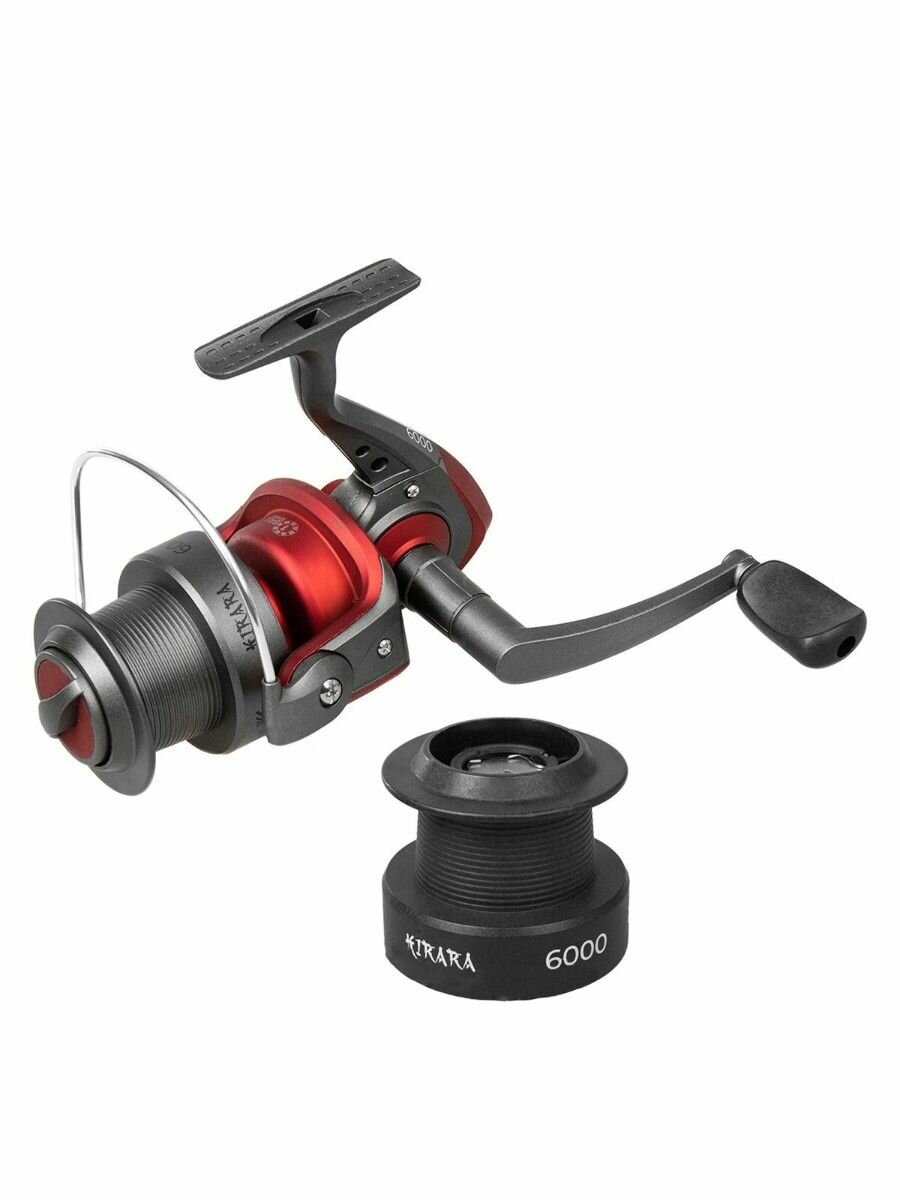 Катушка безынерционная Helios KIRARA (HS-FBT-K6000F-S) фидер 6000F 1 подшипник + запасная шпуля
