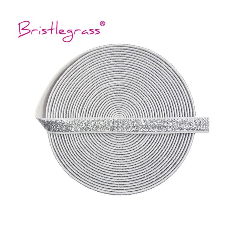 BRISTLEGRASS Эластичная лента для бюстгальтера металлический блеск Sliver, 2 Yards