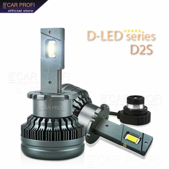 Светодиодный головной свет CarProfi D-LED Series D2S, +100% HIGH POWER 7040 CSP, 50W, 5500K, 12000Lm (к-т 2 шт.)