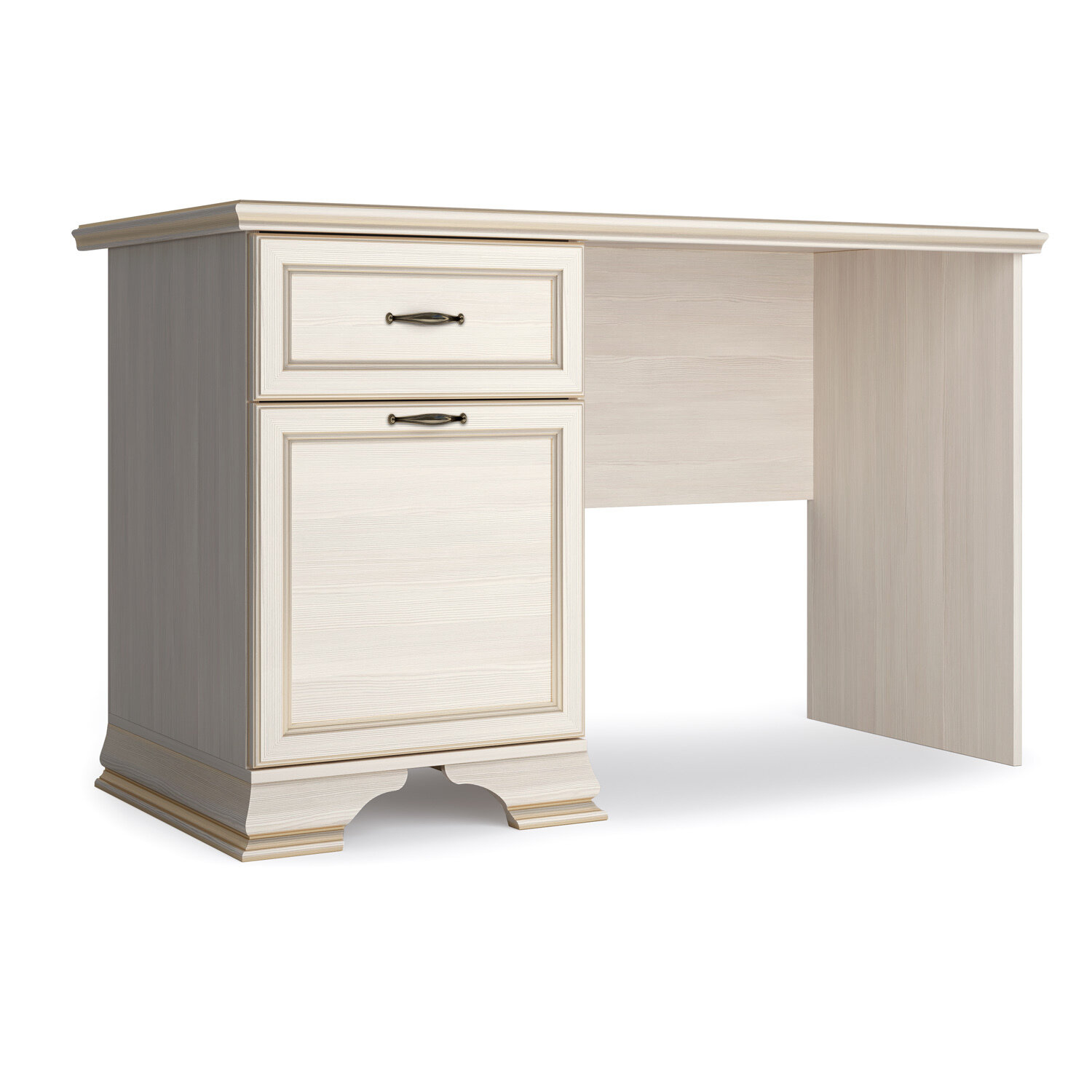 Стол письменный Кураж "Сиена", ЛДСП, с тумбой, с ящиком, шариковые направляющие