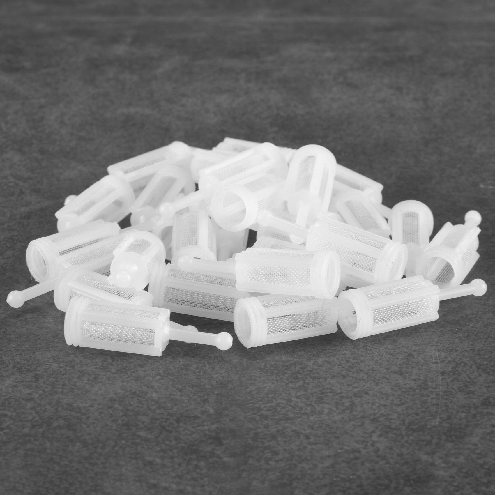 30 шт. одноразовых фильтров для краски HVLP с гравитационной подачей, мелкоячеистые, белые. Чистая мелкоячеистая сетка (белая).