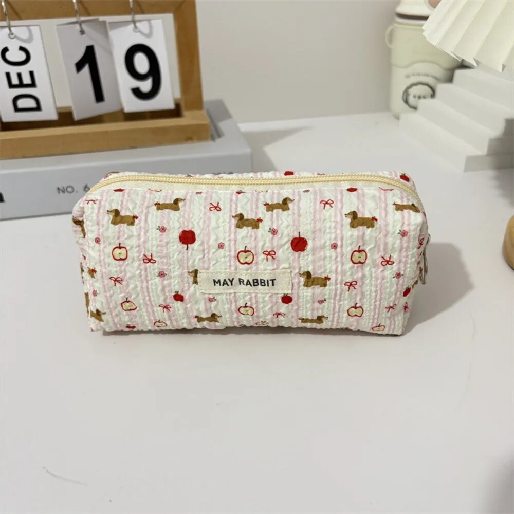 Сумка для ручек с мультяшным узором, креативный пенал, портативная сумка для хранения, многофункциональный органайзер для канцелярских принадлежностей, косметичка, многослойная
