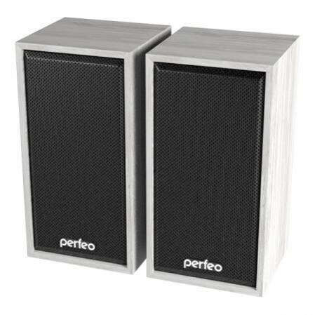 Perfeo Колонки колонки "CABINET" 2.0, мощность 2х3 Вт RMS , белый дуб, USB