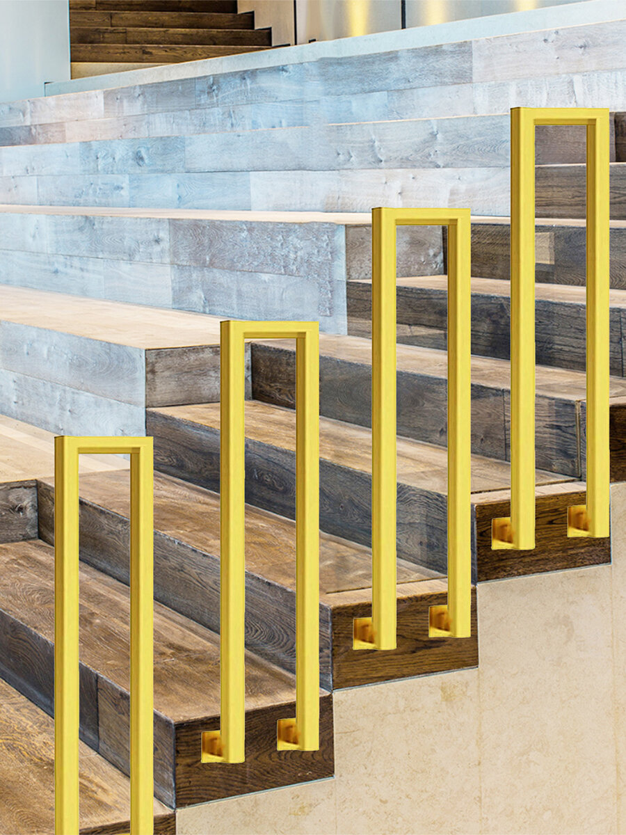 Современные перила для лестниц, боковое крепление, антискользящий поручень, золото кованое ограждение для крыльца/лофта, 1 шт