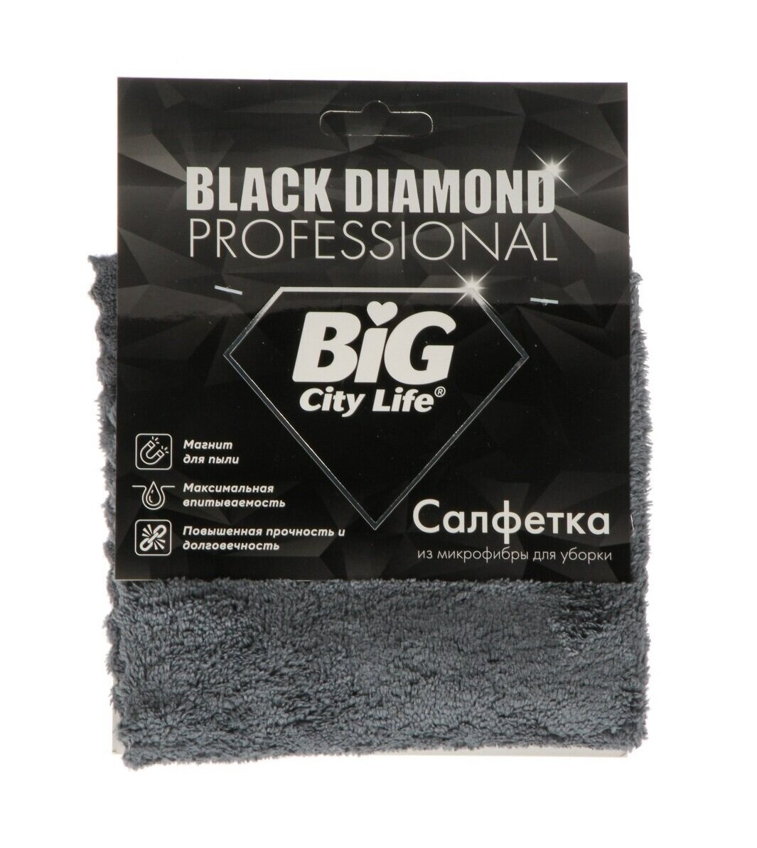 Cалфетка из микрофибры BIG City, UBlack Diamond, 30 х30 см, 1 шт в уп
