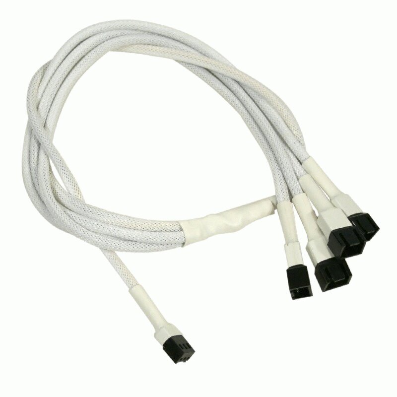 Разветвитель Nanoxia 3-pin в 4 х 3-pin, 60см . белый NX34A60W