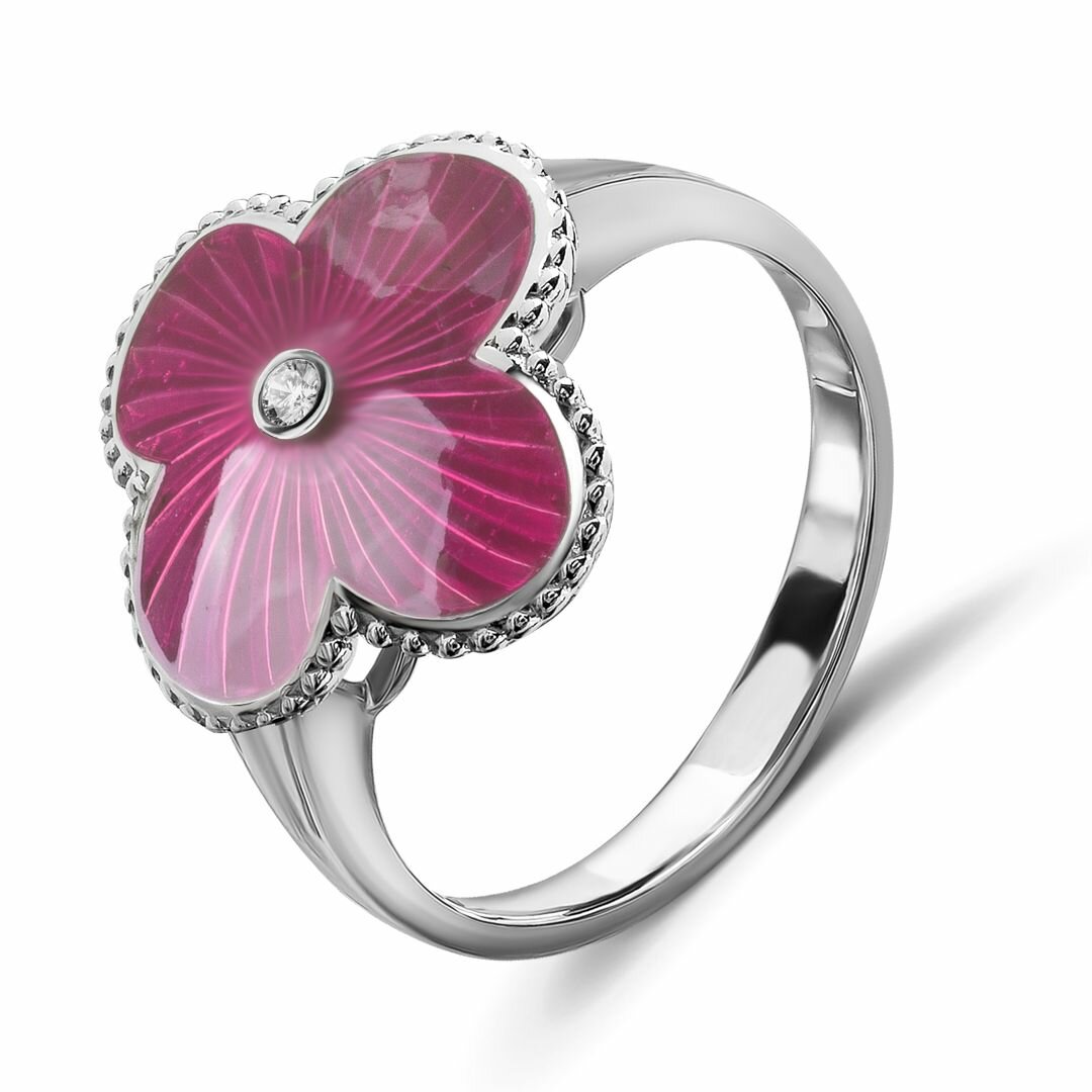 Кольцо, серебро, 925 проба, бриллиант