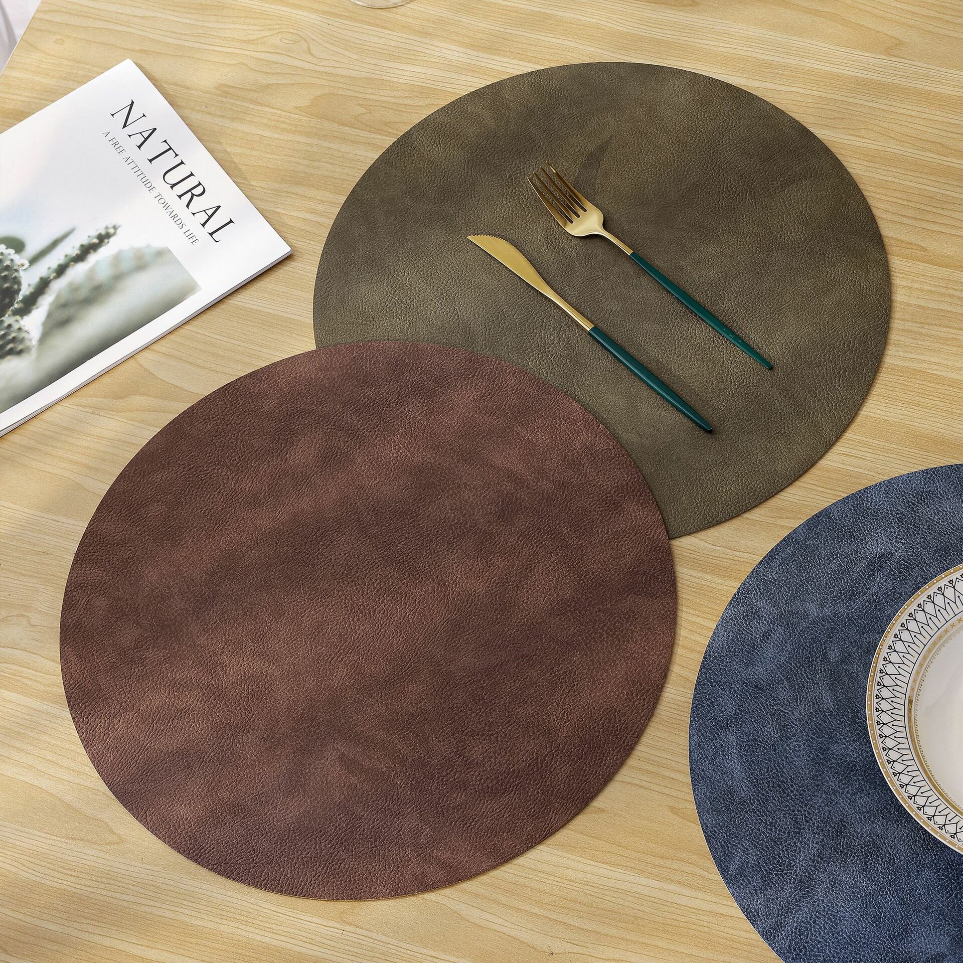 Домашняя антикварная подушка для стола PVC круглая североевропейская китайская подушка для стола