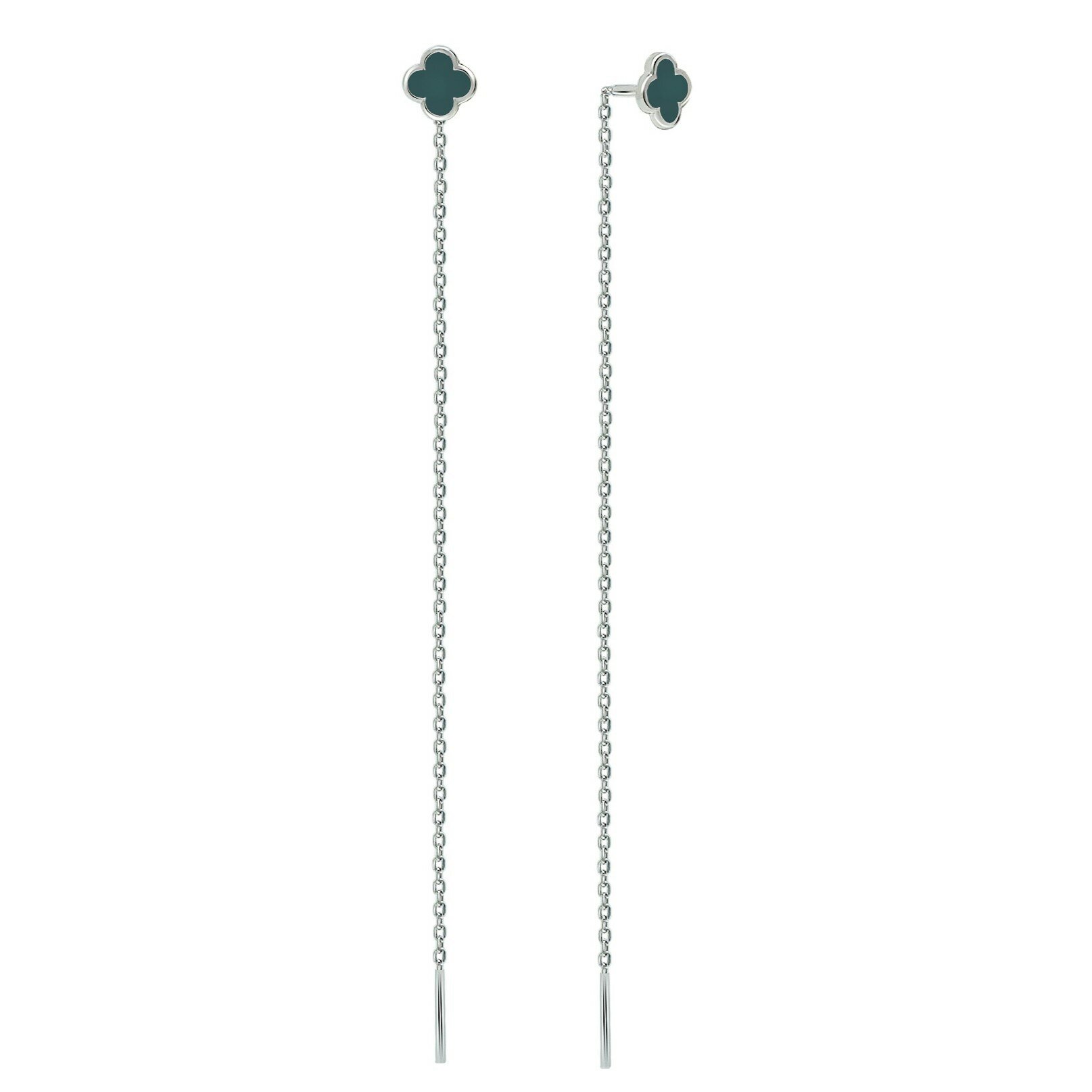 Серьги Яхонт, серебро, 925 проба, эмаль