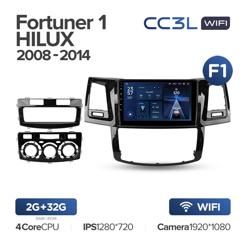 TEYES Тиайс CC3L WIFI Штатная магнитола For Тойота Фортунер AN50 AN60 For Toyota Fortuner 1 AN50 AN60 HILUX Revo Vigo 2005 - 2014 Android 2DIN автомагнитола 2 DIN DVD GPS мультимедиа автомобиля головное устройство Fortuner CC3LW 32-F1