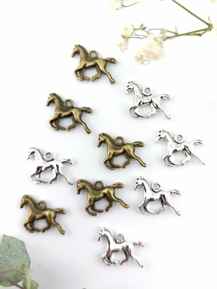 Декор для творчества подвеска Подкова ассорти 10шт/15мм