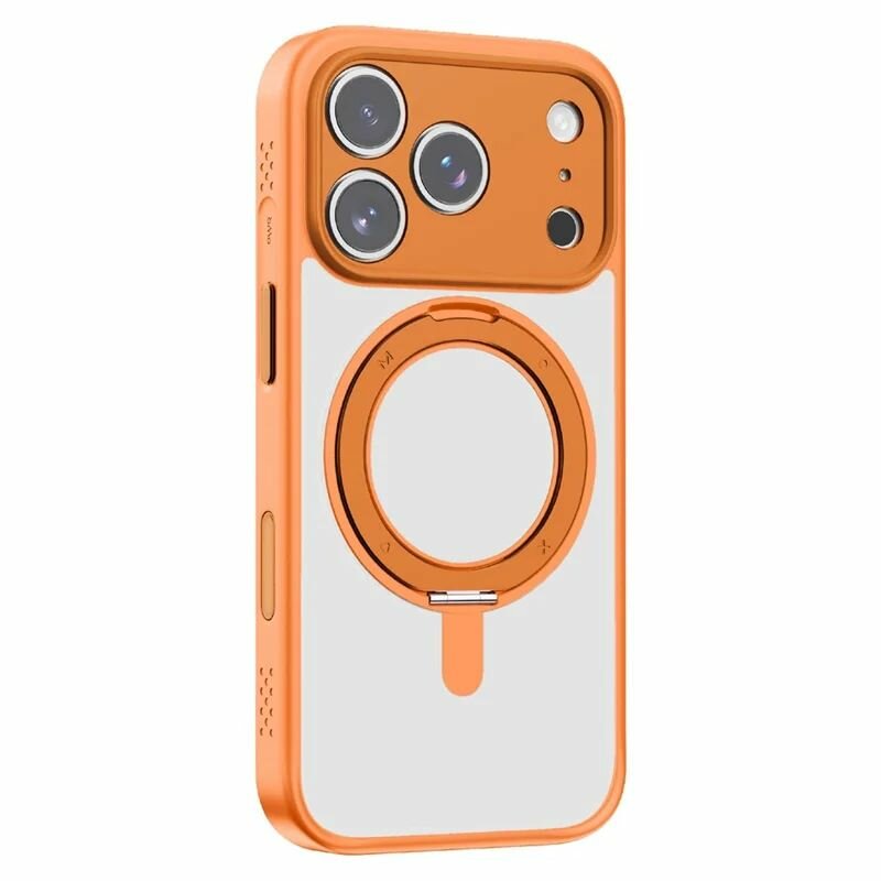 Чехол для iPhone 17 Pro Max с кольцом-подставкой Momax Roller Magnetic Case - Orange