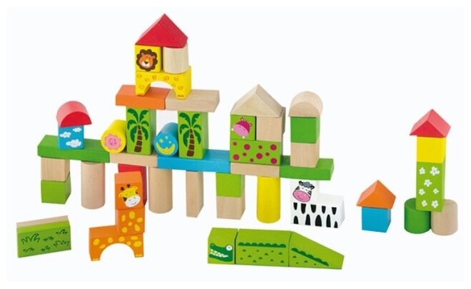 Конструктор "Зоопарк" (50 деталей) в ведре, 1 штука