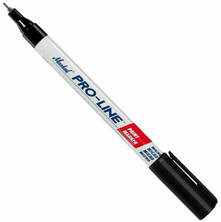 Маркер лаковый Markal Pro-Line Micro, универсальный, от - 20 до +50 C, 0.8 мм Черный, MARKAL (США)