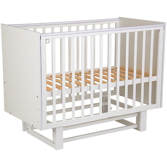 Кроватка Polini kids Simple 342 с маятником, белый