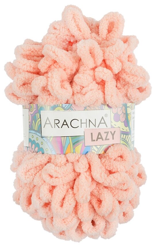 Пряжа ARACHNA "LAZY" 100% полиэстер 100 г 8.5 м №06 св. коралловый