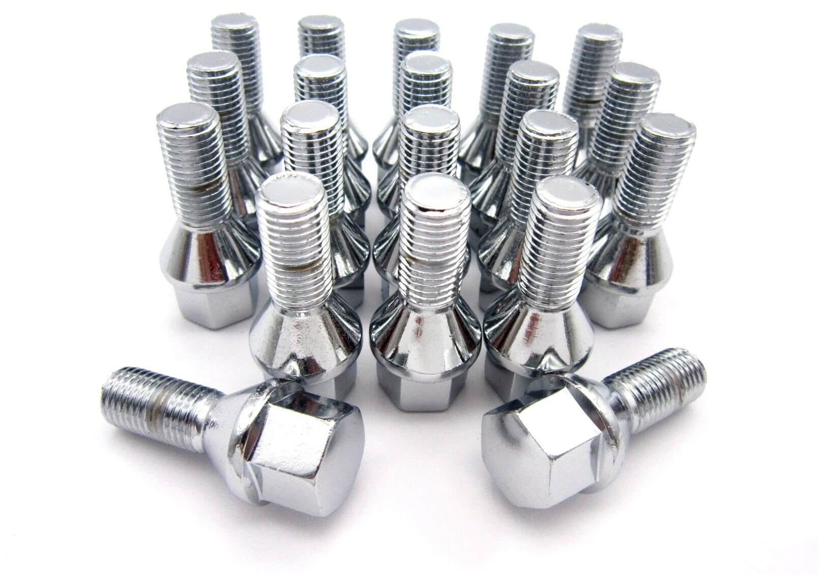 Болт колесный M12х1,50х24 под 17 ключ, конус с выступом, хромированный, 20 шт.