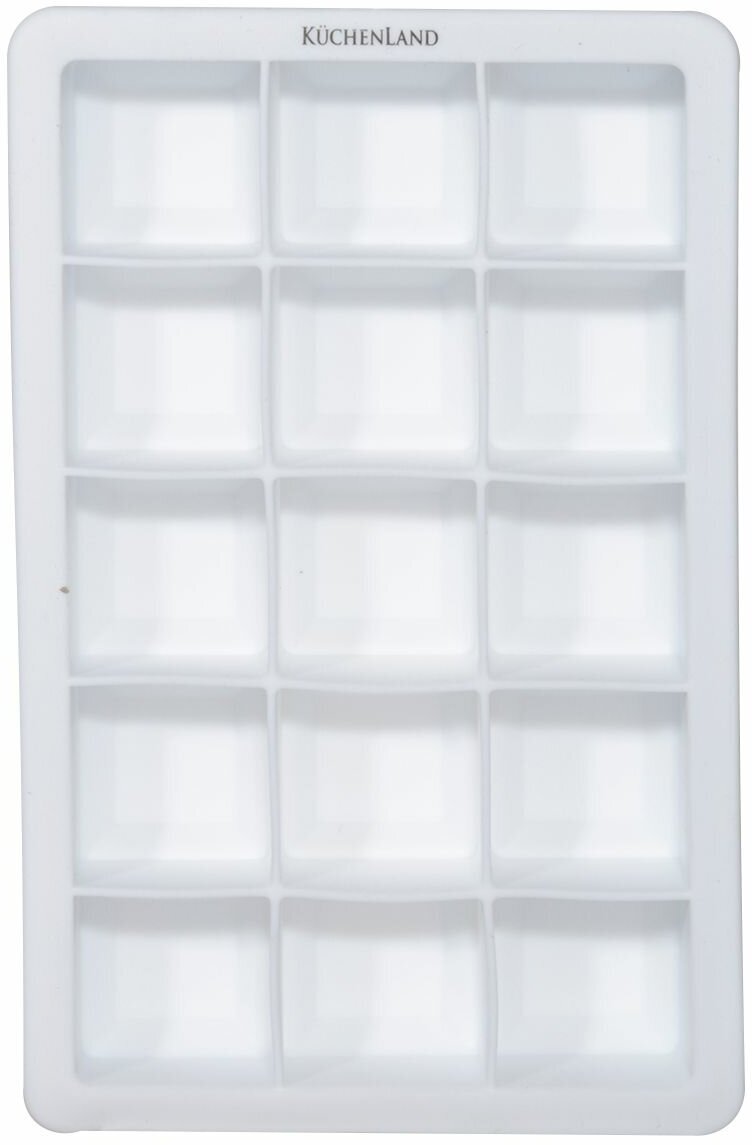 Форма для льда, 18х12 см, 15 отд, силикон, белая, Kuchenland